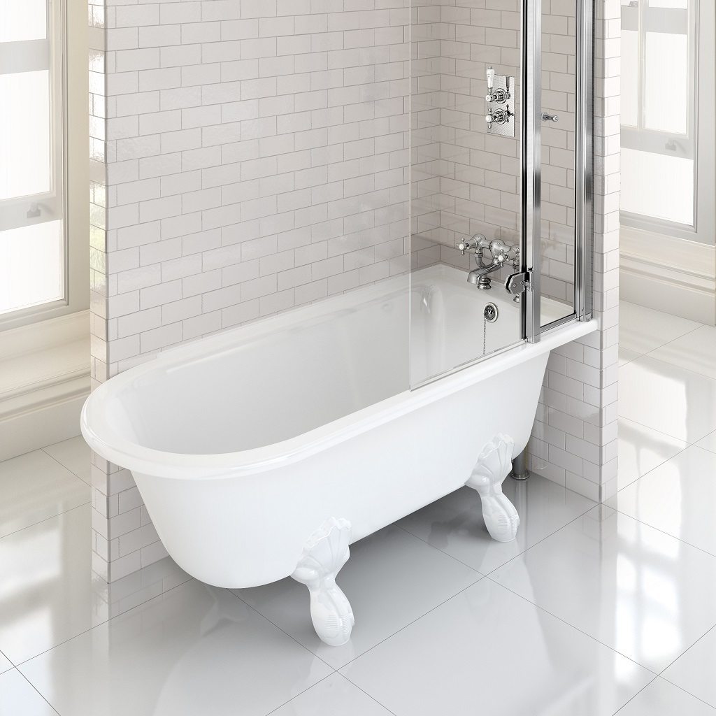 Burlington Hampton 150cm Right Handed Showering Bath With Standard Feet