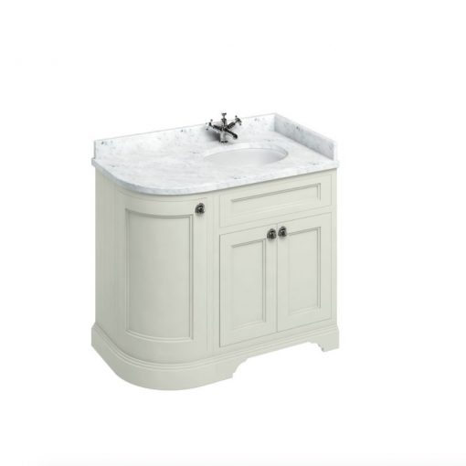 Burlington Freestanding Corner Vanity Unit with Minerva Carrara Top