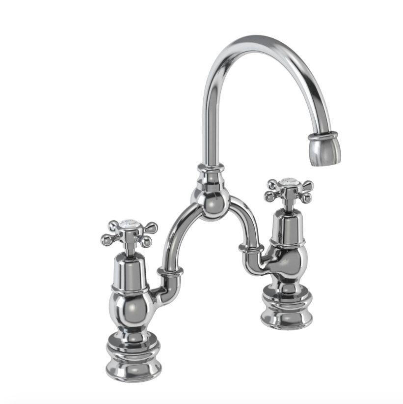 Burlington Claremont Regent 2 tap hole bridge basin mixer | OFB