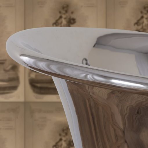 The Normandy Nickel Plated Interior & Exterior Bateau Bath | Suffolk
