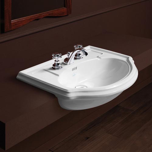Traditional Inset Bathroom Sink - Artcomcrea