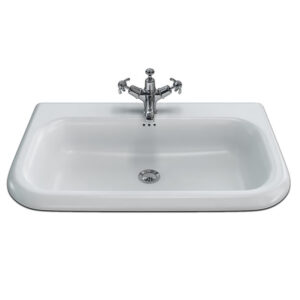 Large Roll Top Basin | Stainless Steel | Old Fashioned Bathrooms