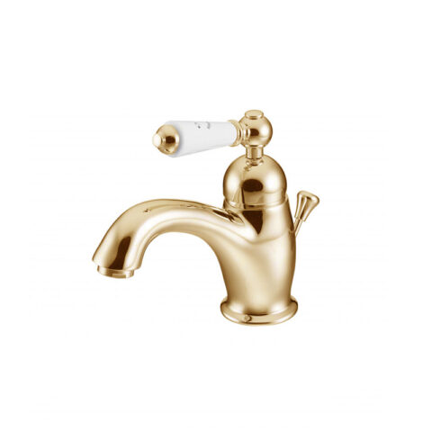 St James Antique Gold Mono Basin Mixer Tap with Lever | OFB