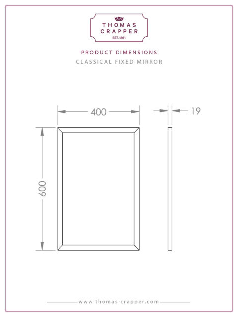 Thomas Crapper Classical Fixed Mirror | Old Fashioned Bathrooms