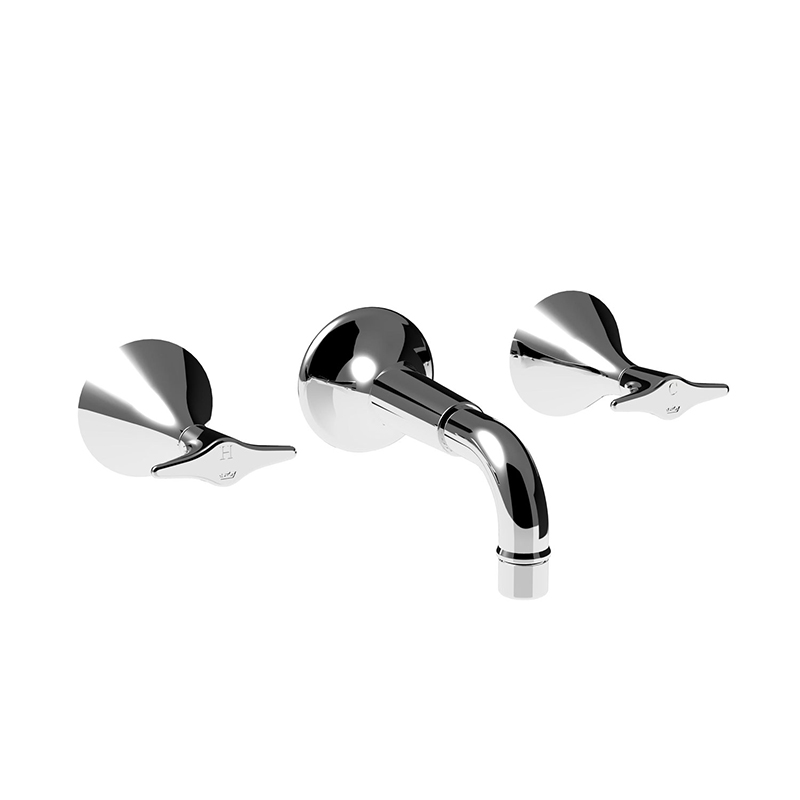 Thomas Crapper Spitfire Three Tap-hole Wall Mounted Basin Mixer (Short ...