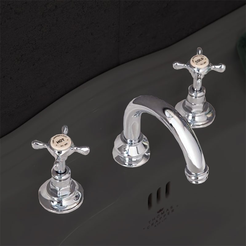 Thomas Crapper Marlborough 3 Hole Deck Basin Mixer | Old Fashioned ...