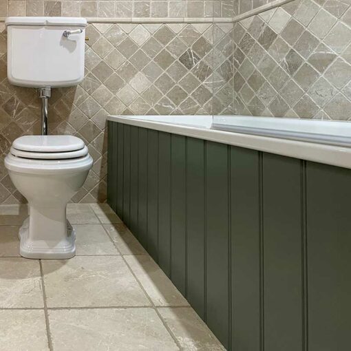 Tongue & Groove Effect Bath Side Panel – Painted a Colour of Choice.