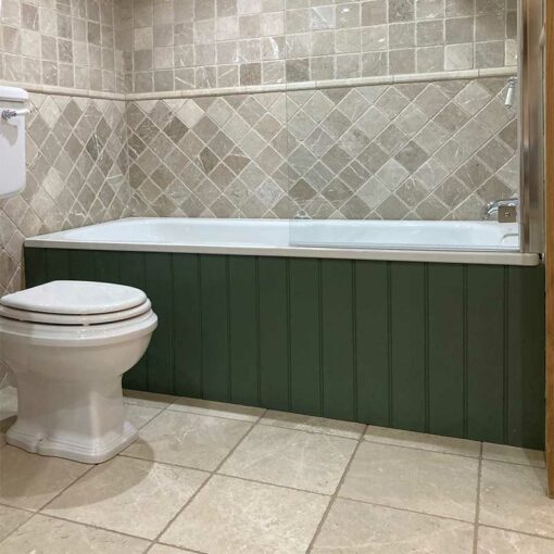 Tongue & Groove Effect Bath Side Panel – Painted a Colour of Choice.